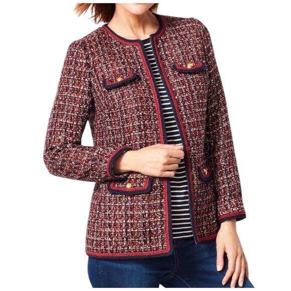 Talbots | Jackets & Coats | Talbots Blazer Women Gold Button Tweed ...